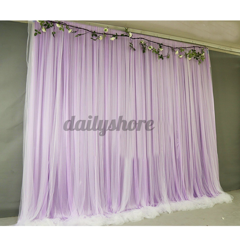 5 Color Wedding Backdrop With White Gauze Net Tulle Hanging Curtain ...