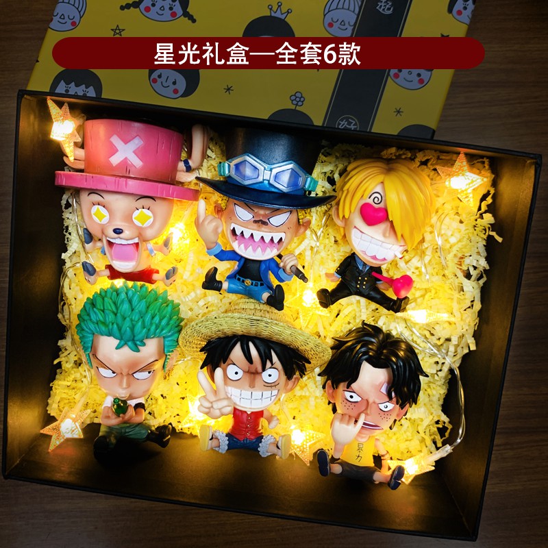 One Piece มือทำ solon Ace Lufei shanji ตุ๊กตาตกแต่งไอน้ำรุ่นของขวัญเต็ม ...