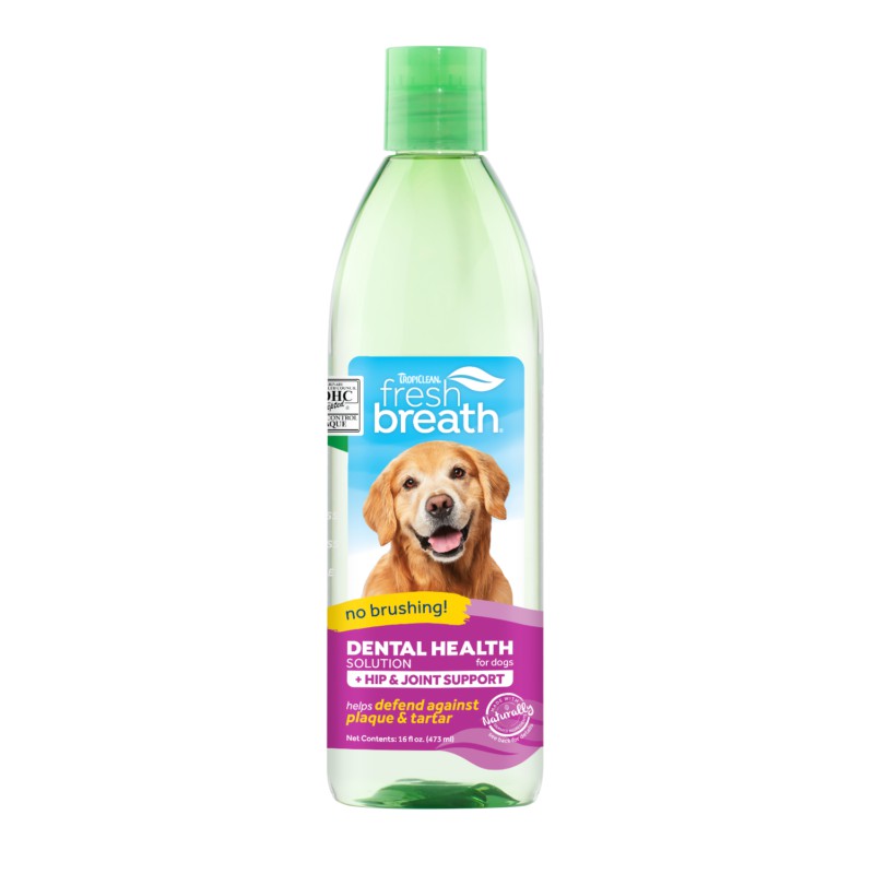 TropiClean Fresh Breath Dental Health Solution Water Addictive for Dogs ...