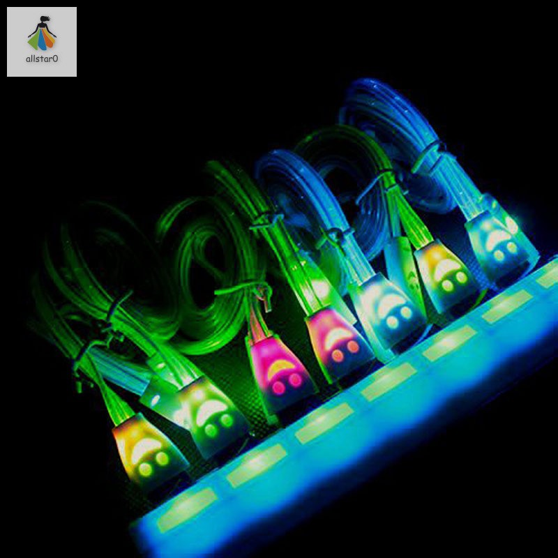 LED Charger Light Up Charging Cable Luminescent Visible Current Flow ...