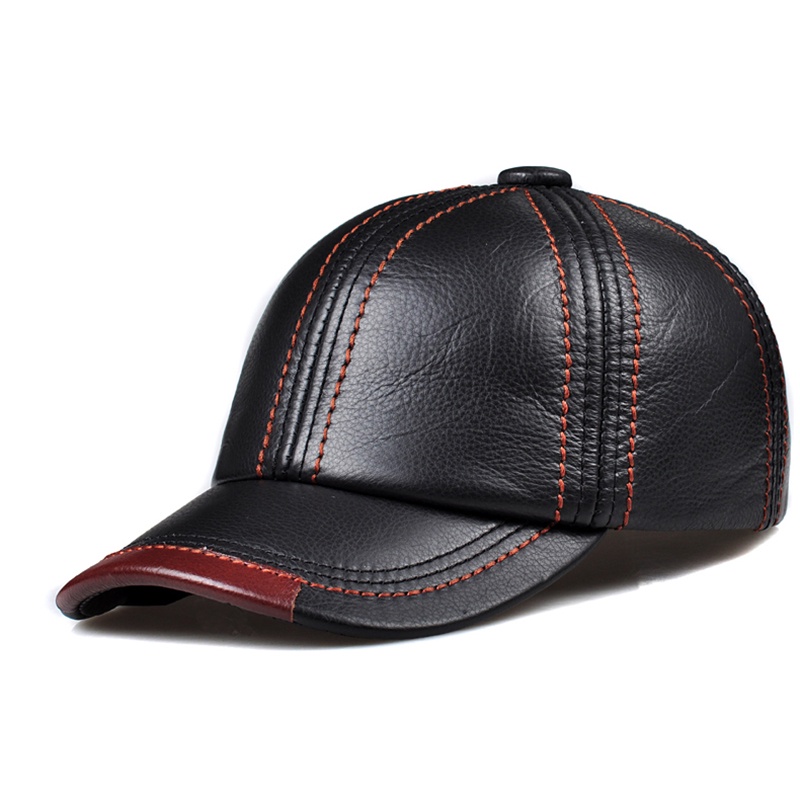 Top Quality Genuine Leather Baseball Cap Men Women Real Cowhide Hat ...