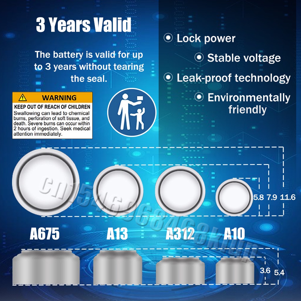30Packs 180PCS 1.45V Original RENATA ZA10 PR70 10A A10 ZA 10 Zinc Air ...