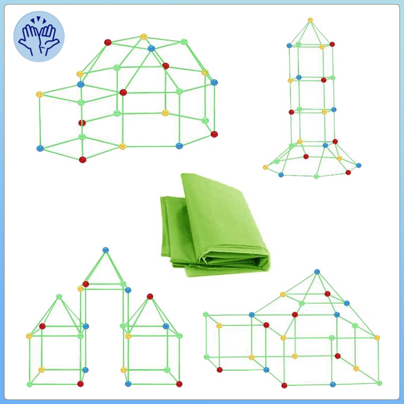 Creative DIY Kids Fort Building Kits Plastic Age 4-8 Play Tent Cave ...