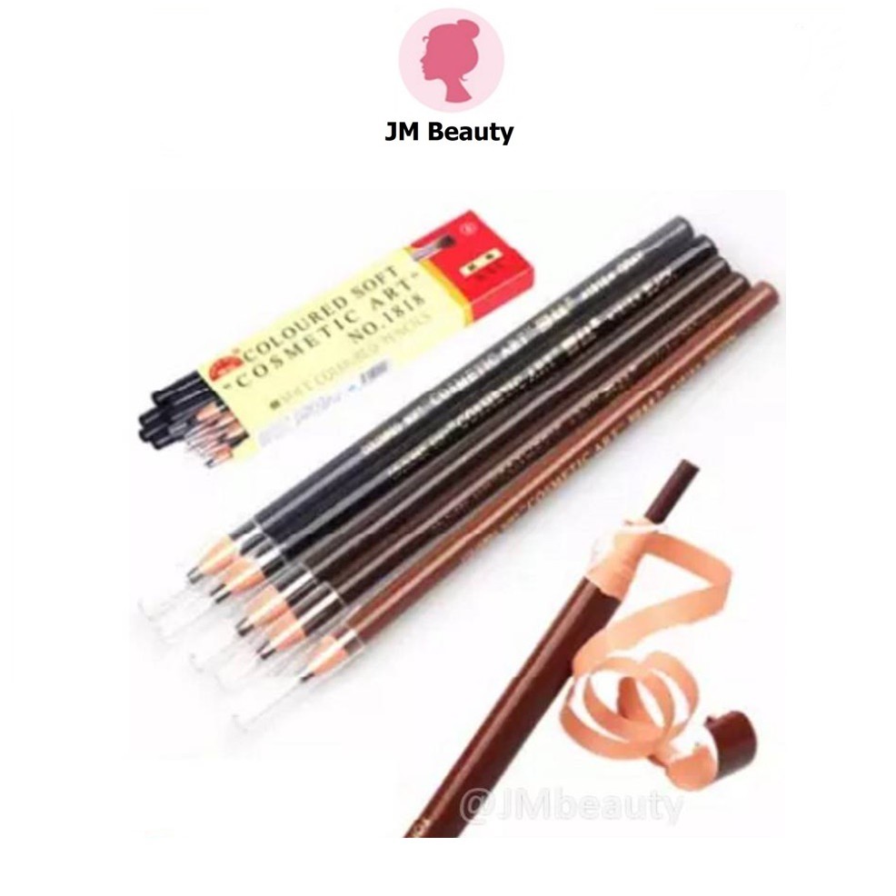 (ยกโหล x 12 แท่ง) เขียนคิ้ว เชือกดึง Coloured Soft Cosmetic Art No.1818 ...