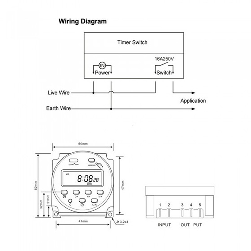 EM CN101A AC 220V Digital LCD Power Timer Programmable Time Switch ...