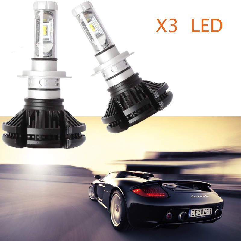 หลอดไฟหน้ารถยนต์แฟชั่น x 3 led 6000 lm 1 คู่ - dawner.th - ThaiPick