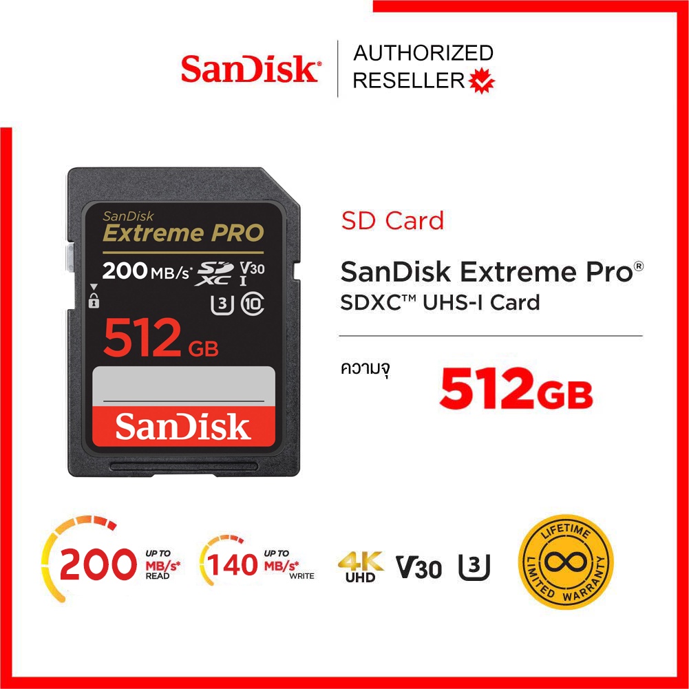 SanDisk Extreme Pro SD Card SDXC 512GB ( SDSDXXD-512G-GN4IN ) ความเร็ว ...