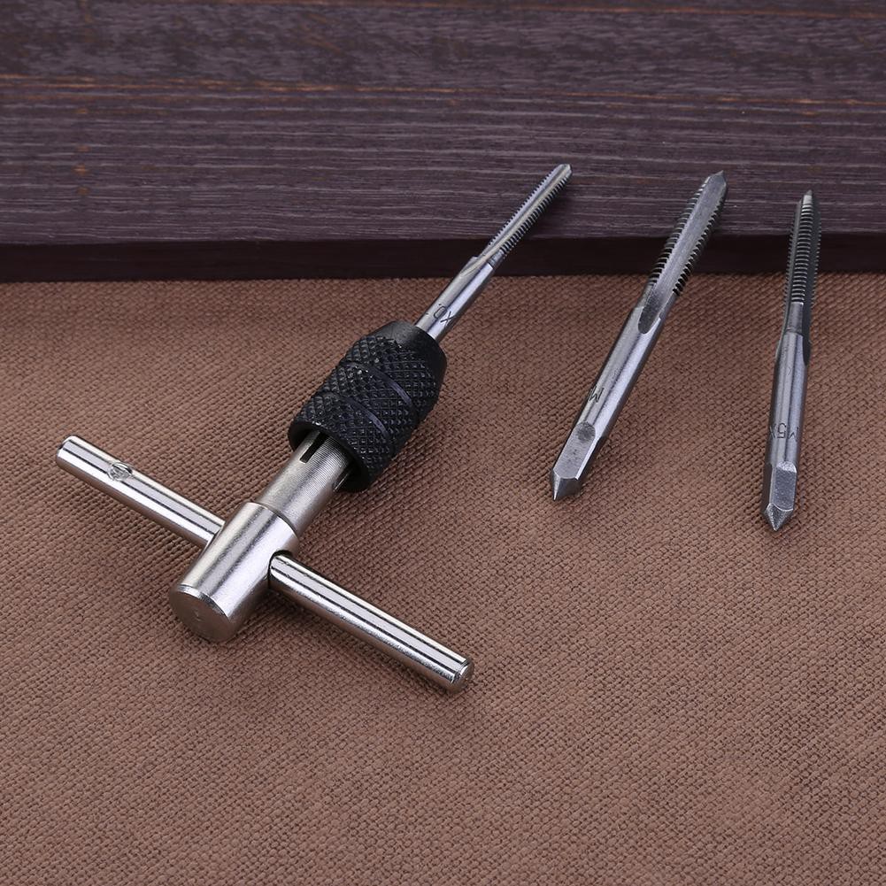 ACT 9pcs Hand Screw Tap Set M3/M4/M5/M6 Reamer+Twist Drill Bits+Wrench ...