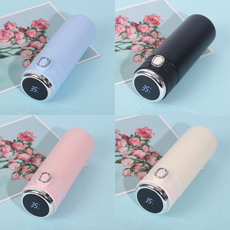 Please COD 420ML Smart Thermos Stainless Steel Water Bottle Led Digital Temperature Display ...