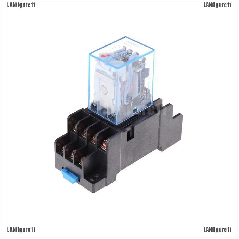 MY4NJ 12v/24v/220v Coil Power Relay DIN Rail Mounted 14 Pin 4PDT with Socket LANF - lanfigure11 ...