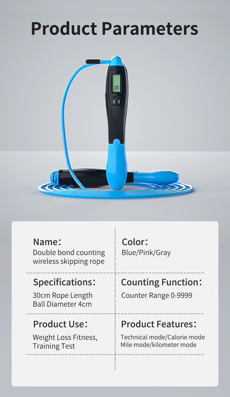 Smart Cable Skipping Jump Rope Electronic Intelligent Counting Wireless ...