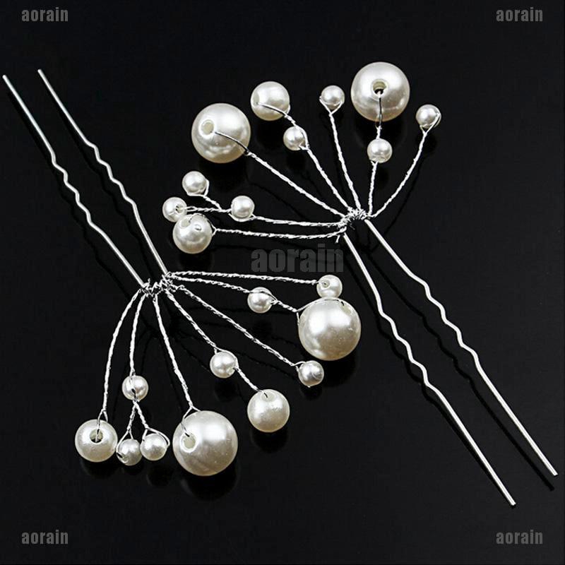 Ag Newest Wedding Bridal Pearl Flower Crystal Hair Pins Clips Gl