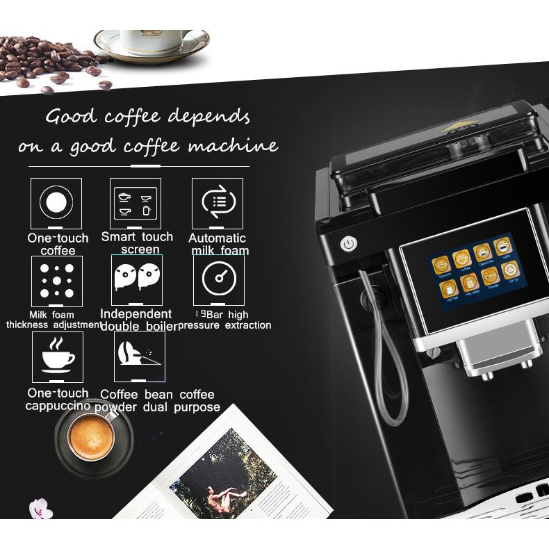 home use coffee machine touch screen เครื่องชงกาแฟ - 8hlok0768 - ThaiPick