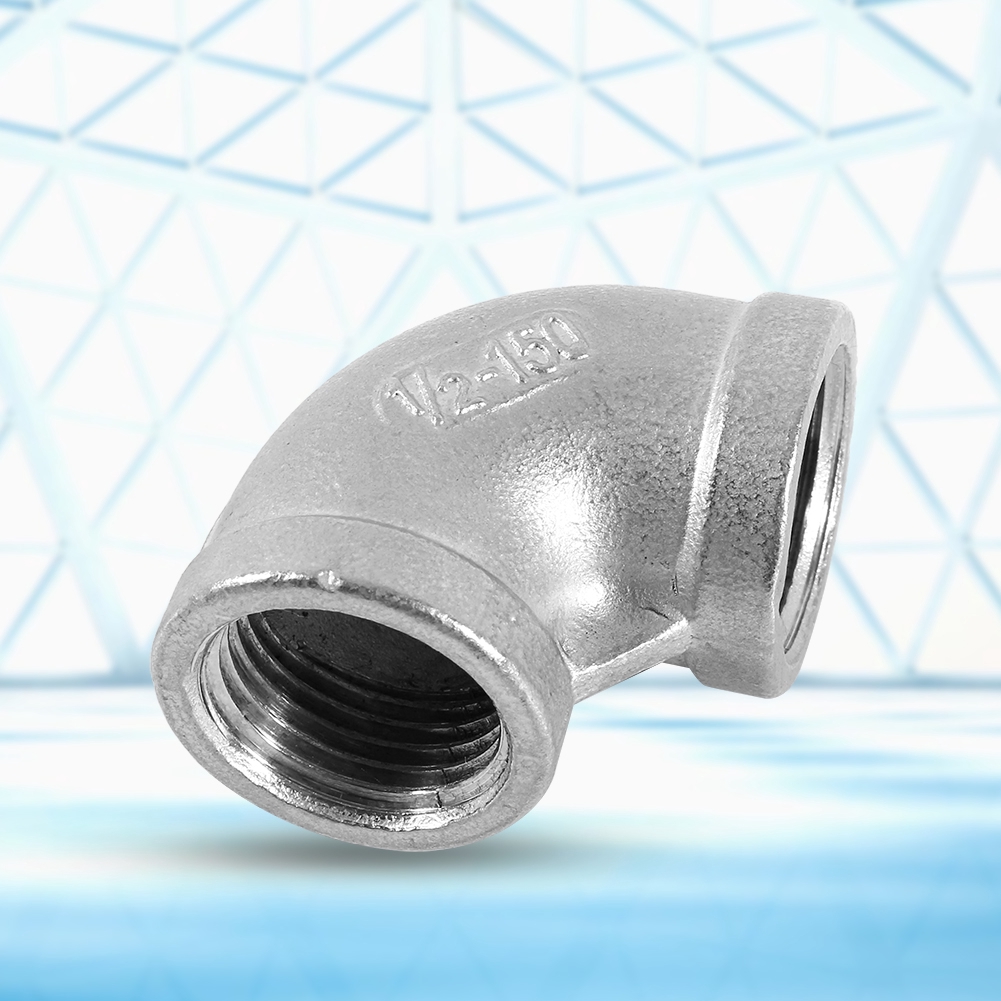 12 Elbow Pipe Connector 90 Degree Angled Stainless Steel Female ...