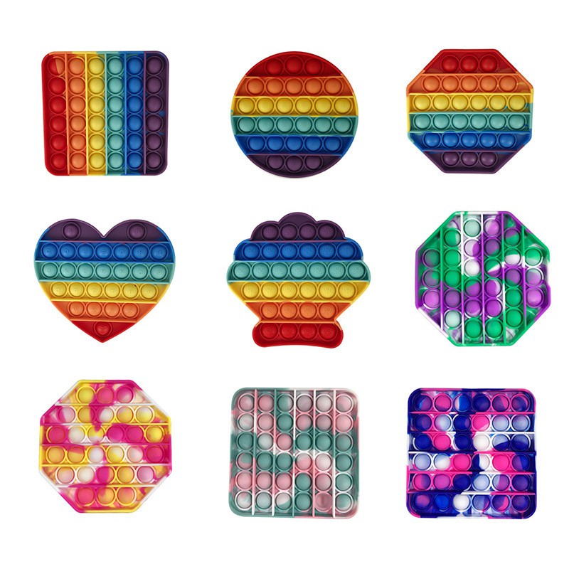 Factory direct salesRainbow Push Pop It Fidget Toy Bubble Poppers popit ...