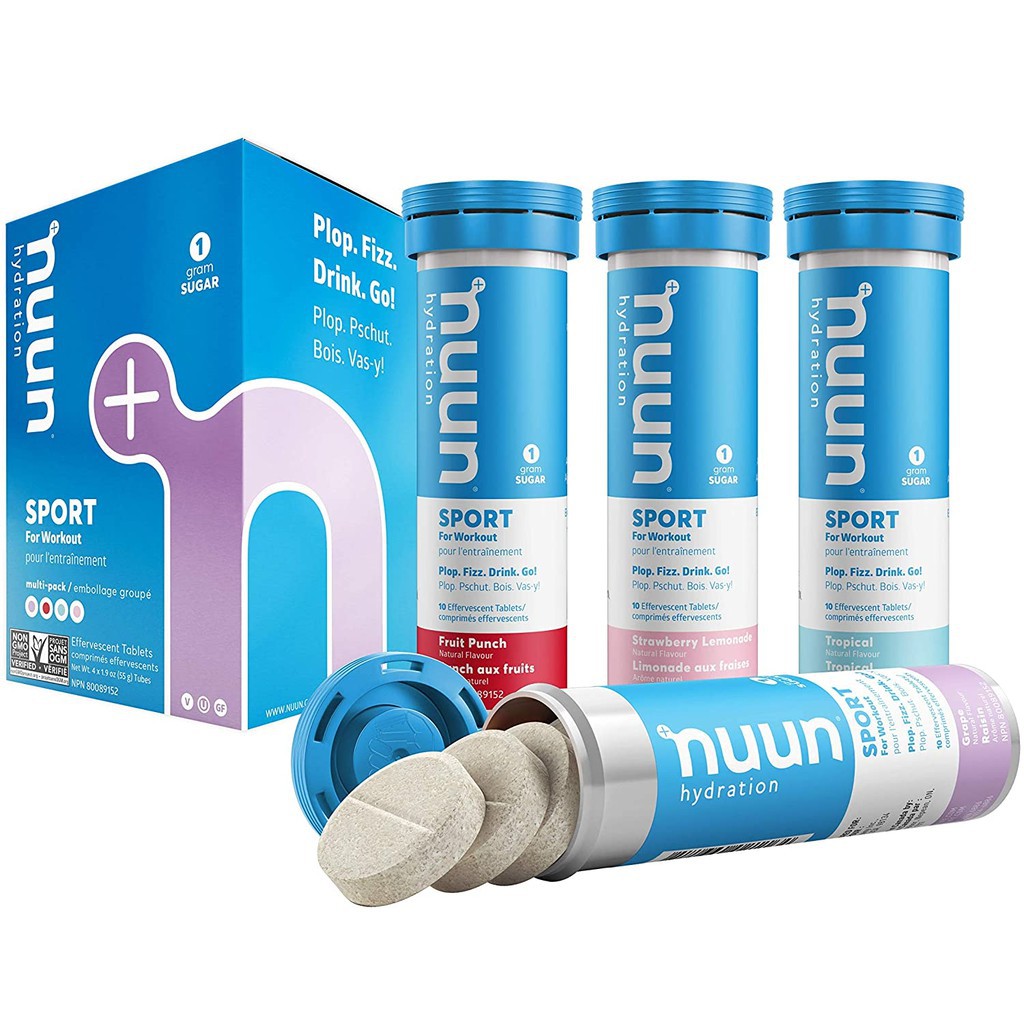 nuun Hydration Electrolyte เม็ดฟู่เกลือแร่อัดเม็ดสำหรับนักกีฬา ผสมน้ำ ...