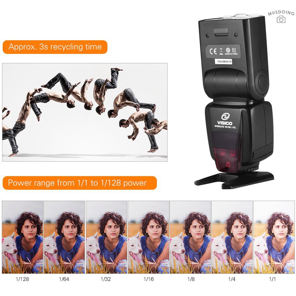 VISICO Camera Flash Speedlite TTL Speedlight Built-in 2.4G Wireless ...