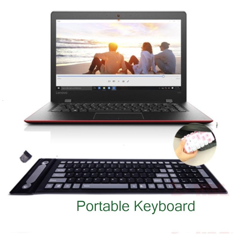 BFoldable Silicone Wireless Keyboard 2.4G Usb Flexible Waterproof Slim ...