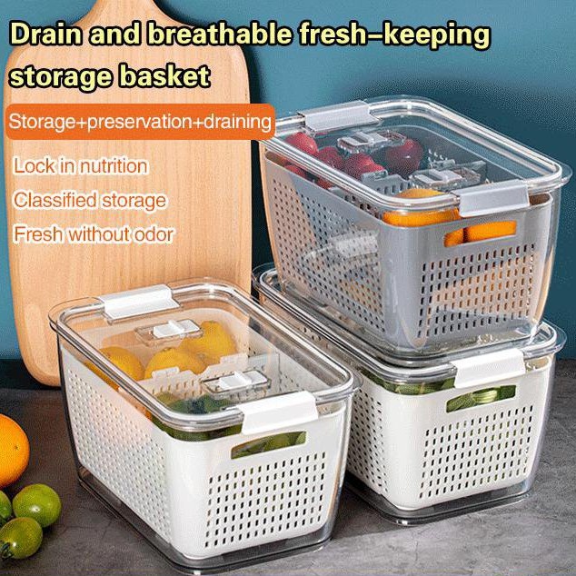 กล่องถนอมอาหารFresh-keeping boxRefrigerator Fresh-Keeping Box Drain ...