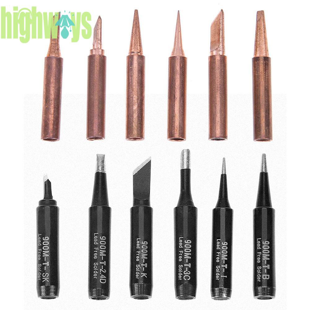 hig 6pcs Pure Copper Iron Tip 900M-T Soldering Tip Soldering Rework ...