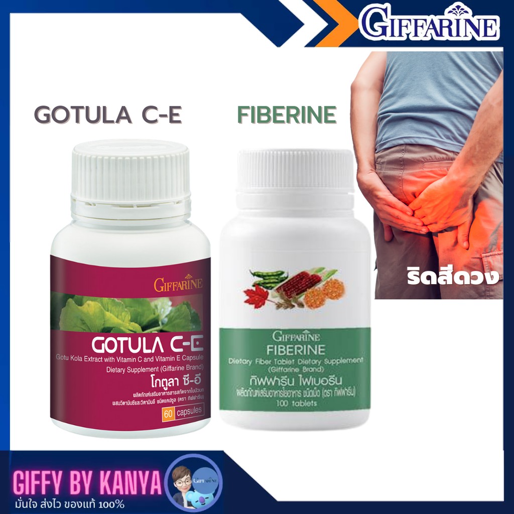 ชุดอาหารเสริม ริดสีดวง สารสกัดจากใบบัวบก และ ไฟเบอร์ GOTURA C-E ...