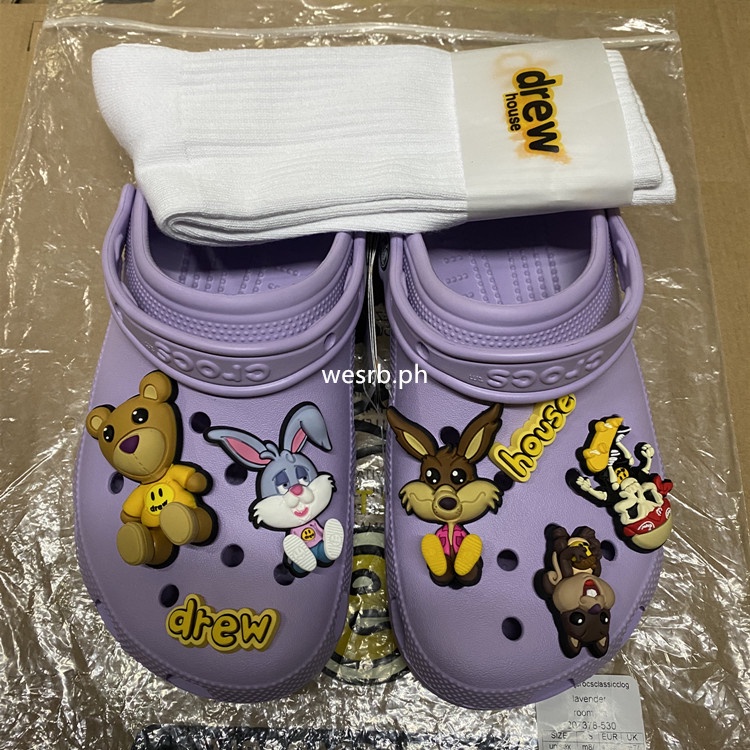 (hot)DREW HOUSE X CROCS JOINT BADGE PURPLE HOLE SHOES รองเท้าแตะ ...