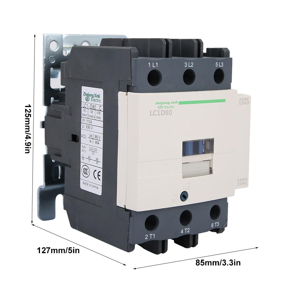 LC1D80 NEW 50/60Hz AC Poles Contactor 220V 80A 3 Electric Coil - xguli ...