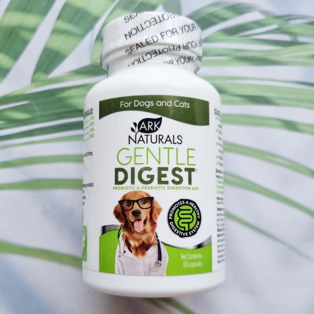 Gentle Digest Prebiotics Probiotics For Dogs & Cats 60 Capsules (Ark ...