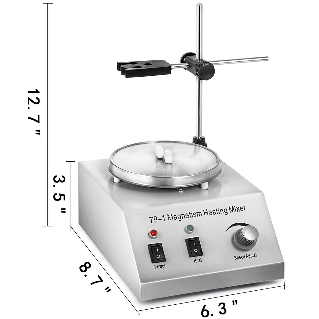 VEVOR 1L Heating Magnetic Stirrer Hot Plate W Stir Bar 0-2000RMin ...