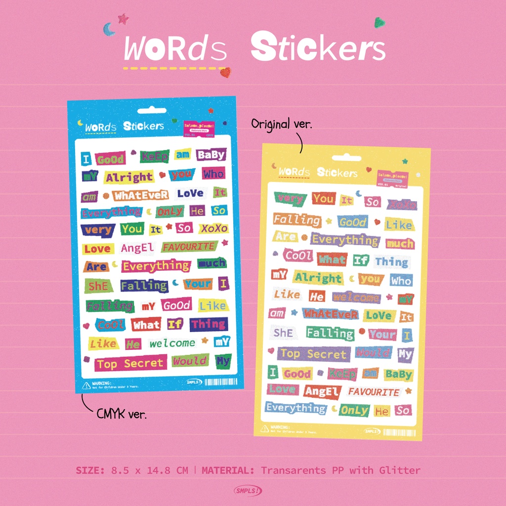 Words Deco Sticker (Are you young at Heart Collection) - salmonplease ...