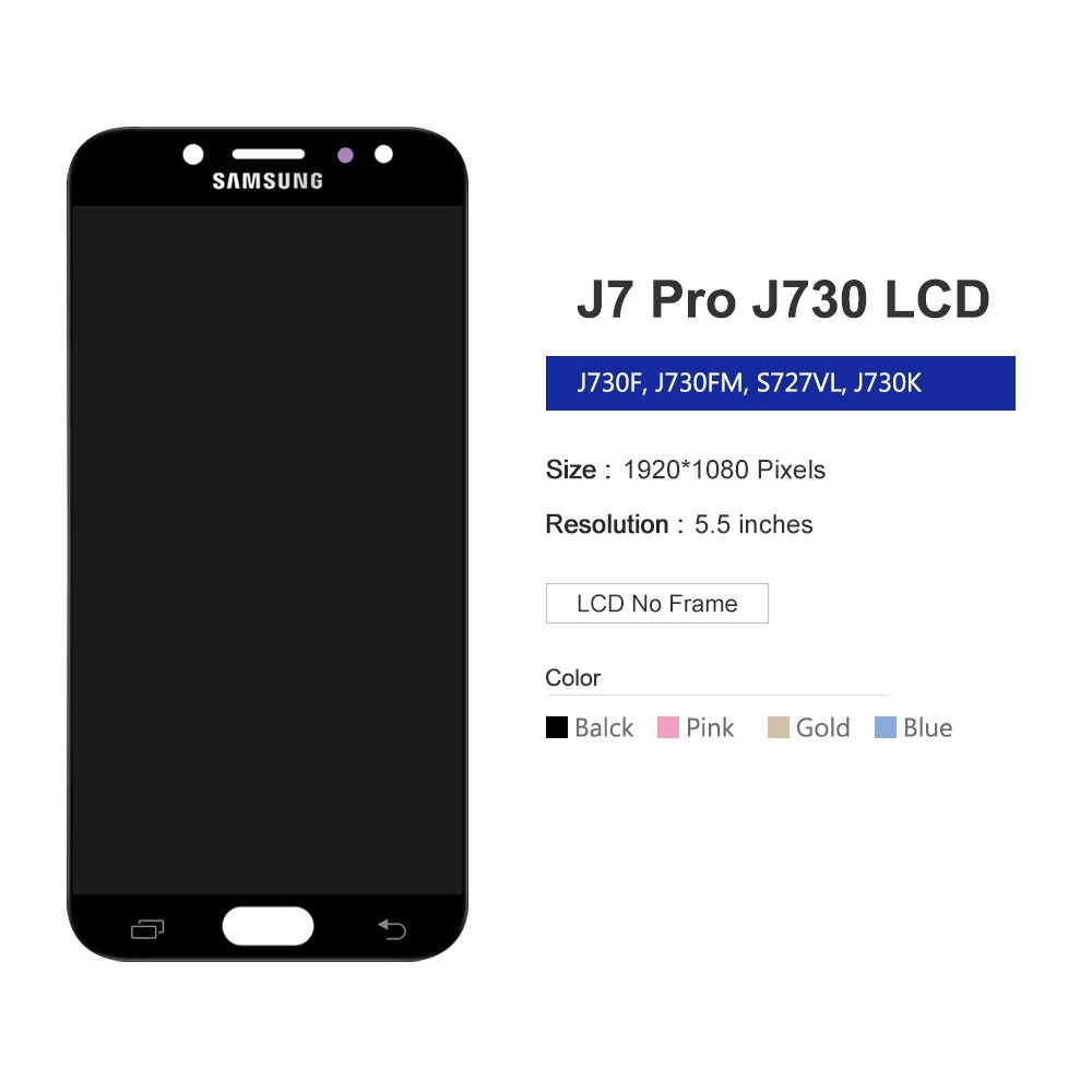 ฟรีเครื่องมืออะไหล่หน้าจอสัมผัส Lcd SAMSUNG GALAXY J7 Pro 2017 J730 J730F SM-J730F หน้าจอสัมผัส ...