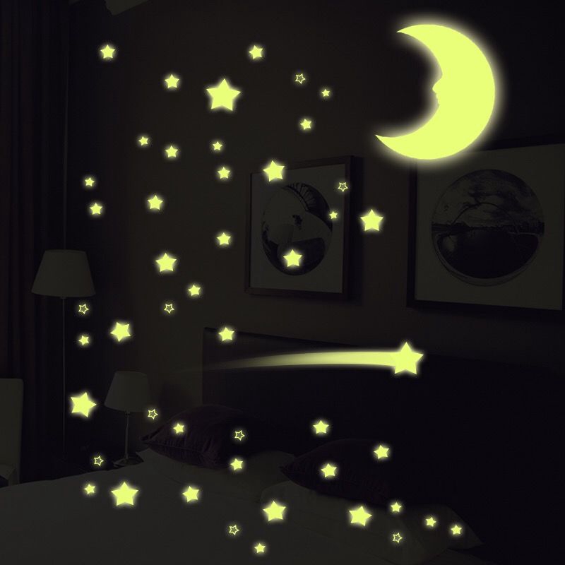 Luminous stickers fluorescent glowing stars wall stickers net red ins ...