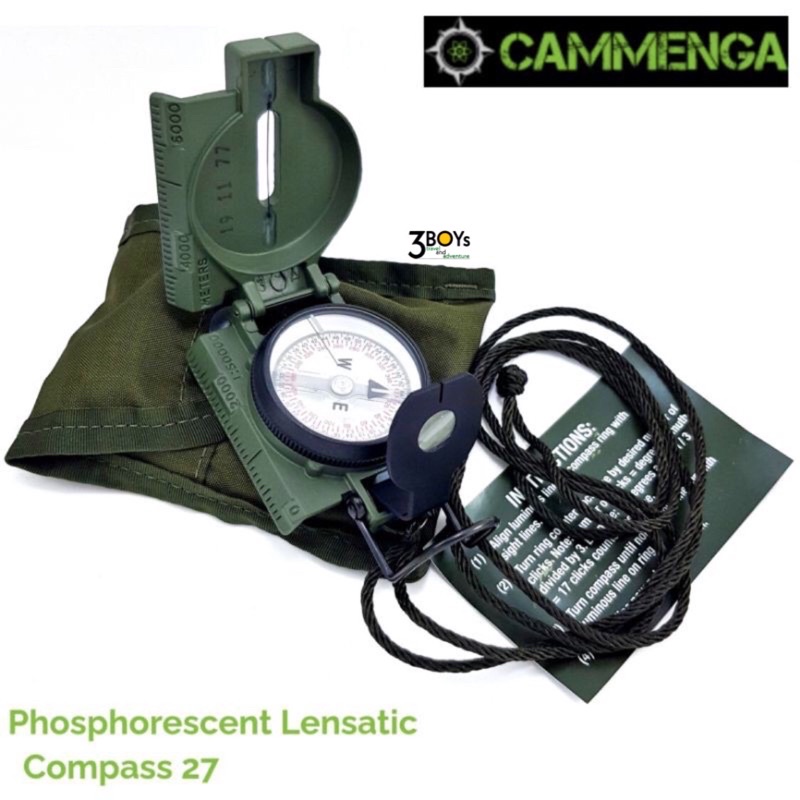 เข็มทิศทหารอเมริกาแท้ ยี่ห้อ Cammenga รุ่น Compass 27 มีฟอสฟอรัสเรือง ...