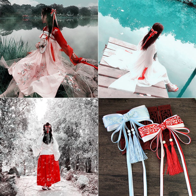 Antique Hanfu Hair Ornaments Blue and White Porcelain Cos Hairpin ...