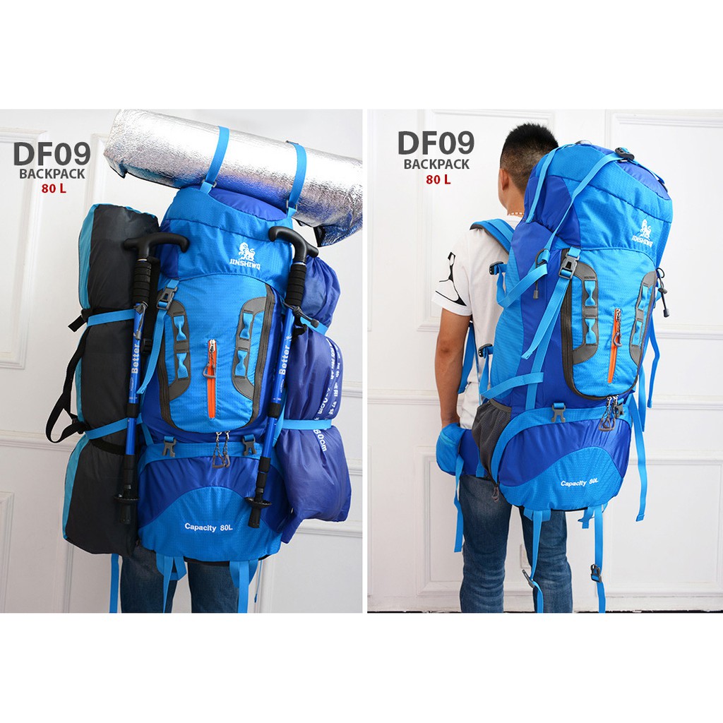DF09 ขนาด 80 L (เสริมโครง) คุณภาพเกรดพรีเมี่ยม ทนทาน เดินทาง 10-15 วัน ...