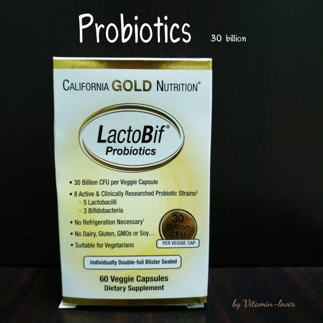 California Gold Nutrition LactoBif Probiotics 30 Billion CFU 60 Veggie ...