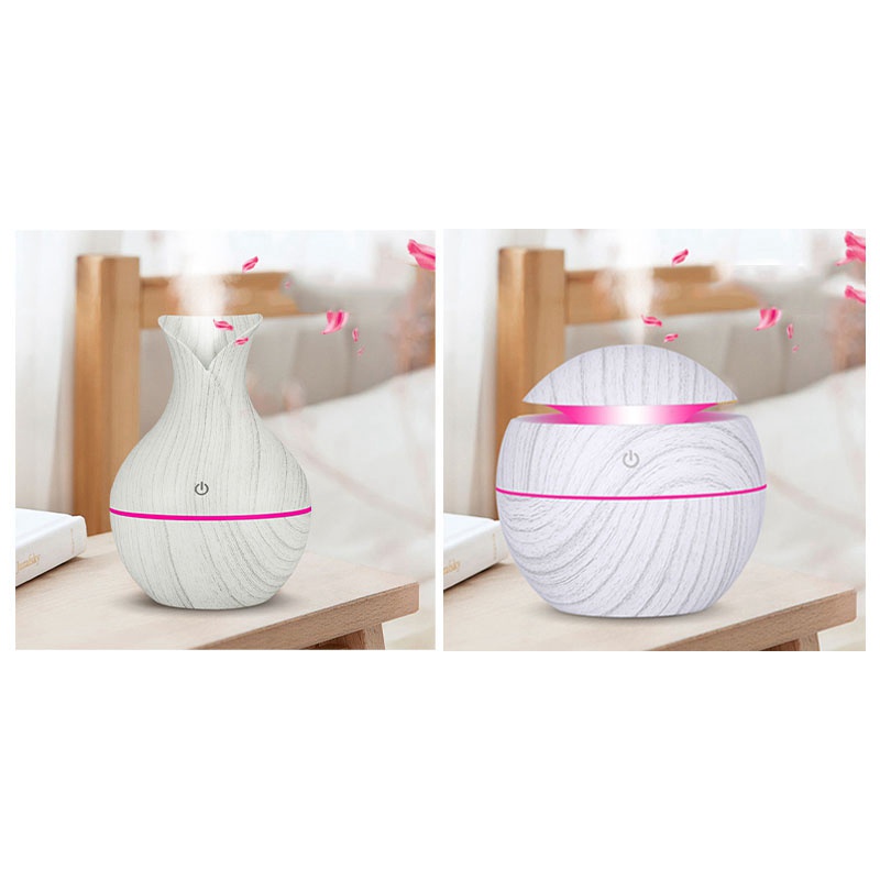 2 Set 130Ml Air Humidifier USB Charge Aroma Diffuser Ultrasonic White ...