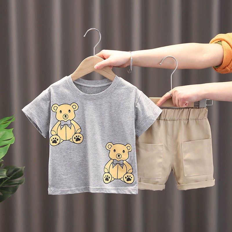 g > Boys summer suit 2021 new Trendy baby two-piece children style แขน ...