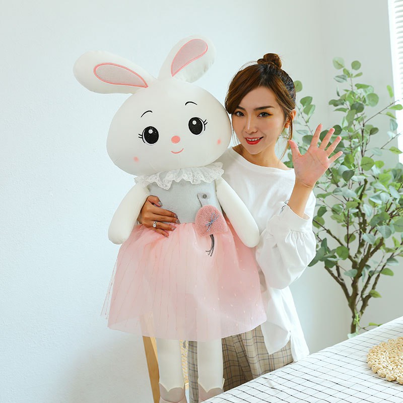 【Spot】Wholesale cute rabbit plush toy doll little white rabbit princess ...