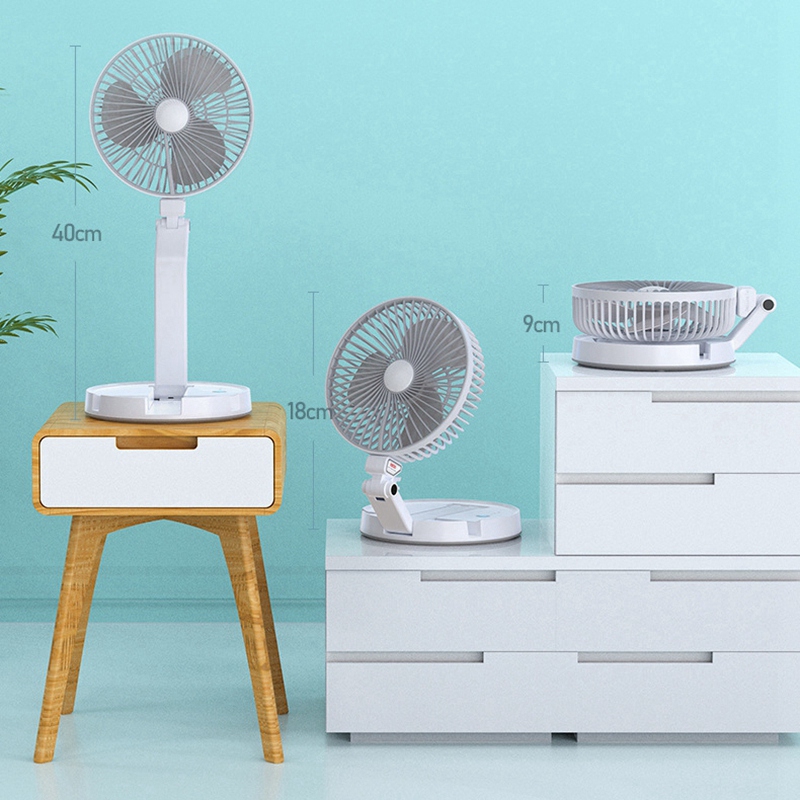 USB Small Fan Folding Telescopic Charging Battery Fan Desk Lamp Fan ...