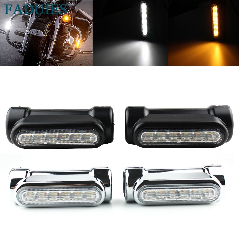 Local StockStreet Glide LED Engine Guard Lights White Amber Color 1 ...