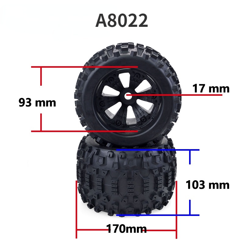 4pcs 18 Wheels Tires 170mm Wheel 17mm Hex Hub Rim for ZD Racing Big ...