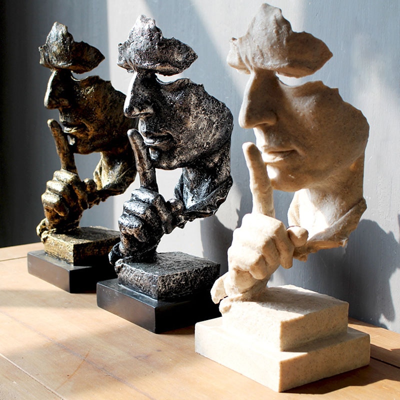Modern Minimalist Abstract Speechless Character Sculpture Sandstone ...