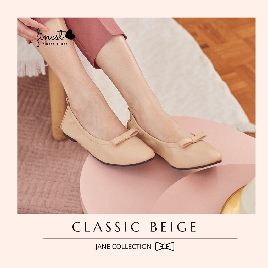 Finest Shoes Jane Classic Beige รองเท้าหนังนิ่ม รองเท้าผู้หญิง รองเท้า ...