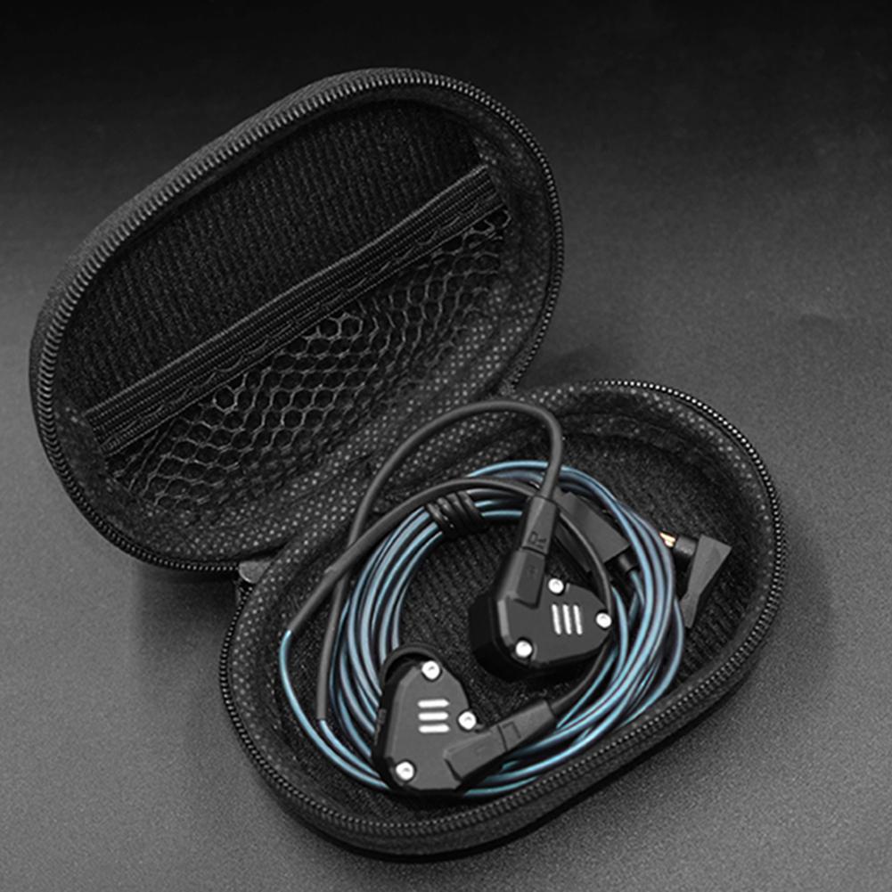 แฟชั่นกระเป๋าKZ Earphones Oval Storage Bag Wired Headphones PU Zipper ...