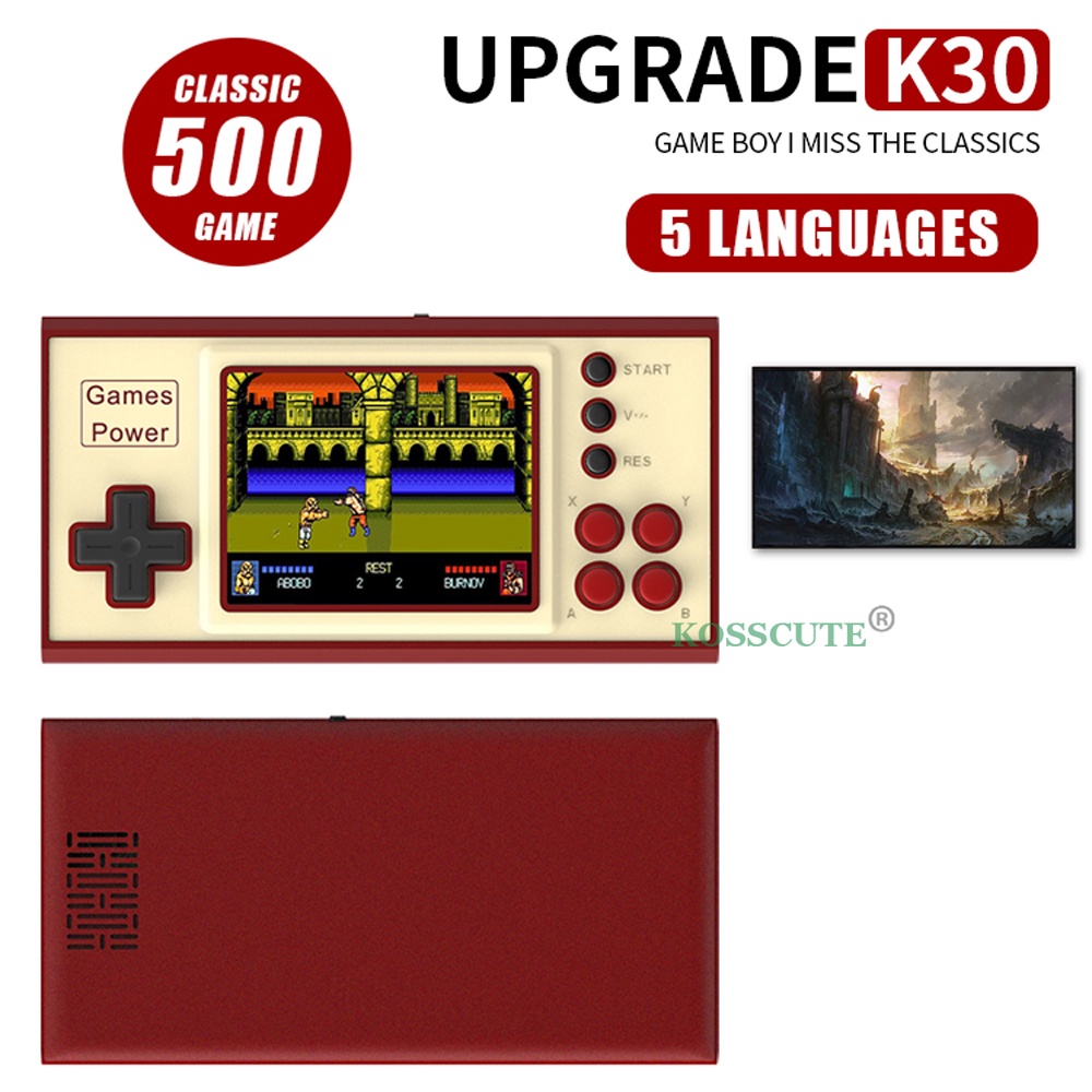 3.0 Inch Classic Video Game Console Built-in 500 Games Mini Portable ...