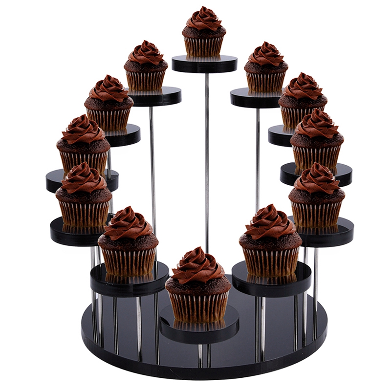 Cupcake Stand Acrylic Display Stand for Decoration Tools Black ...