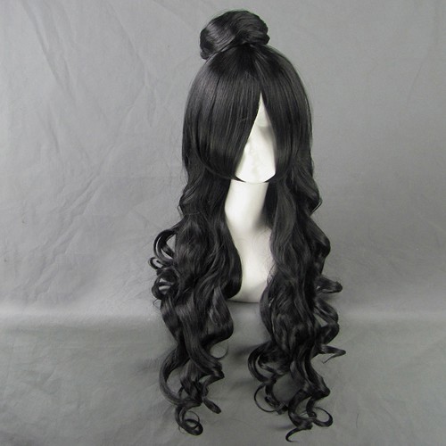 Cosplay Wig Anime Meng Meng ACG Ghost Lamp’s Leng Toru Daji Black 80cm ...