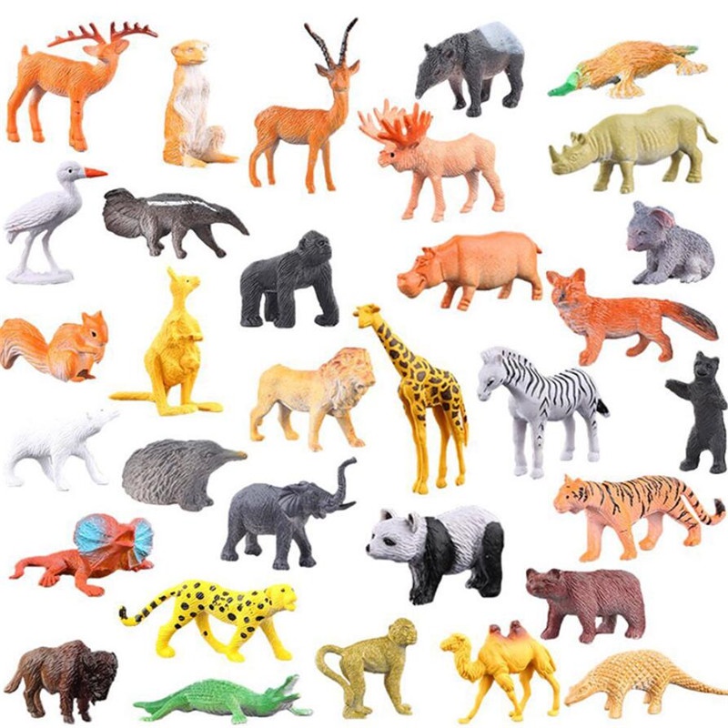 Ready Stock53 pcsset Mini Animal World Zoo Model Figure Action Toy Set ...