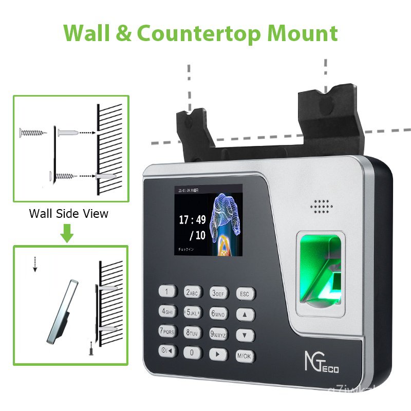 ZKTeco Fingerprint Attendance Machine Biometric Mesin Punch Card Machine Time Attendance Record ...